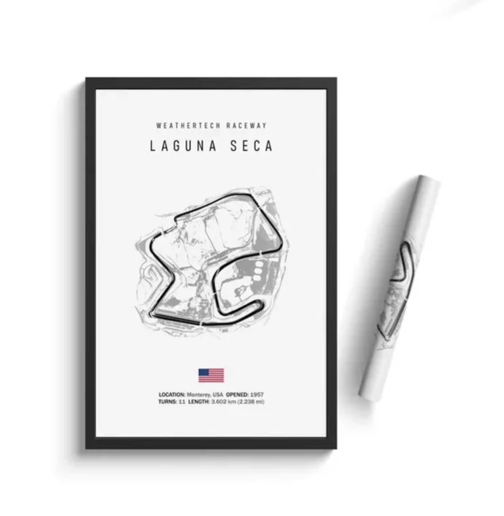 Car poster track of Laguna Seca | Wall art for your interior decoratio ...
