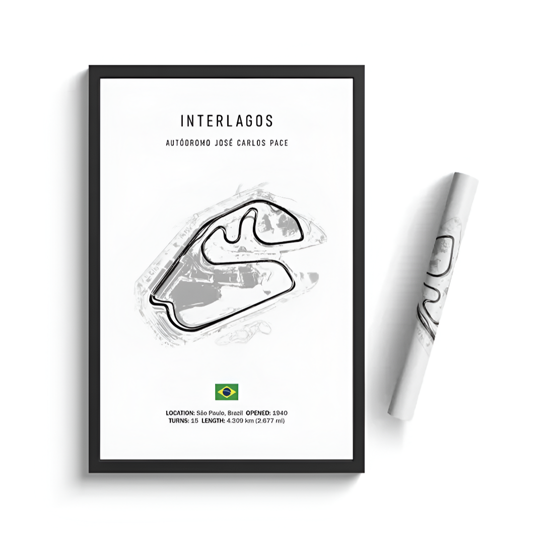 F1 car poster track of Interlagos, Brazil | Wall art for your interior ...